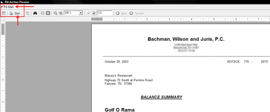 Client/Matter Inquiry report